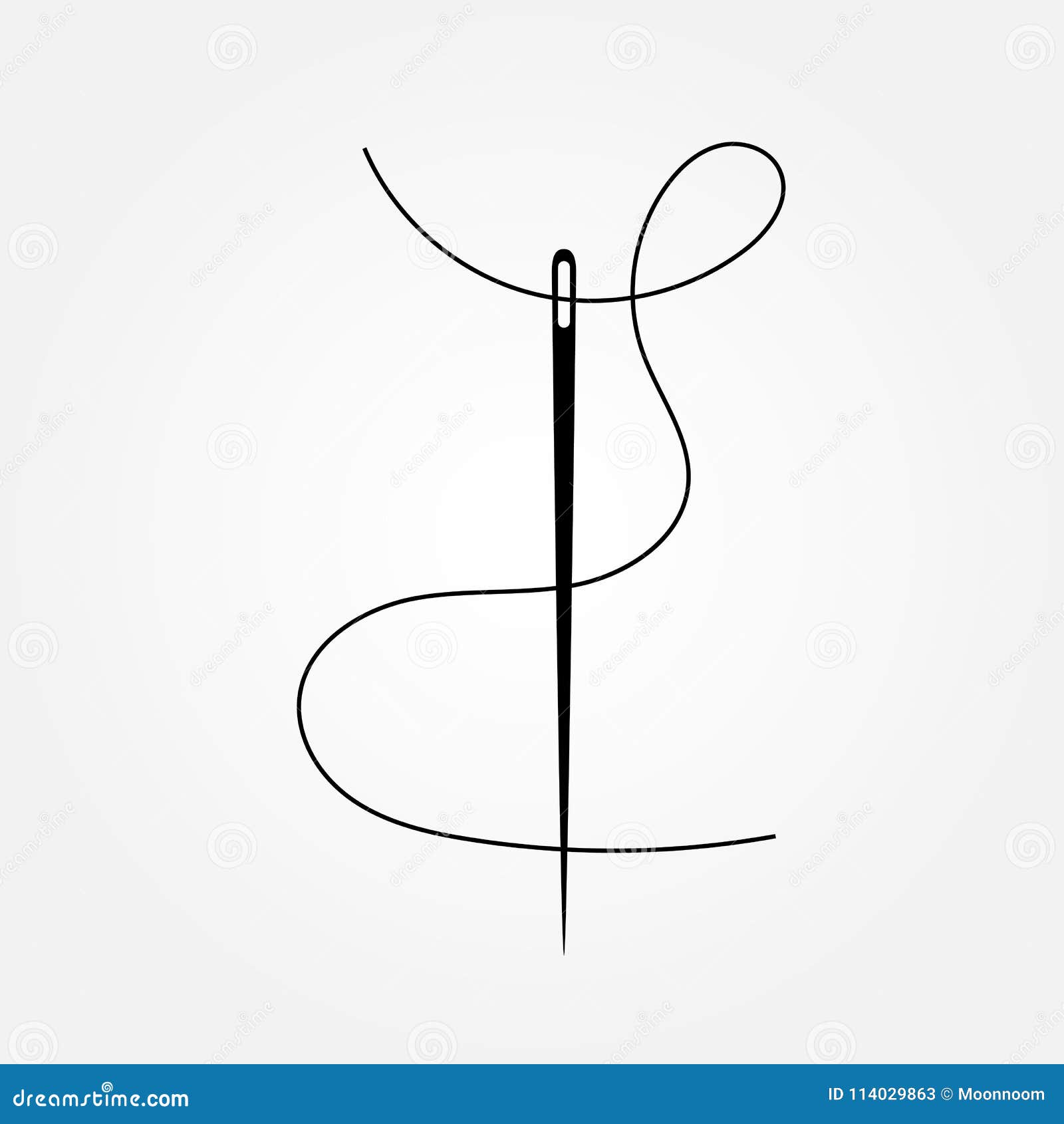 Dark Gray Needle with Wavy Thread Vector Icon Stock Vector ...