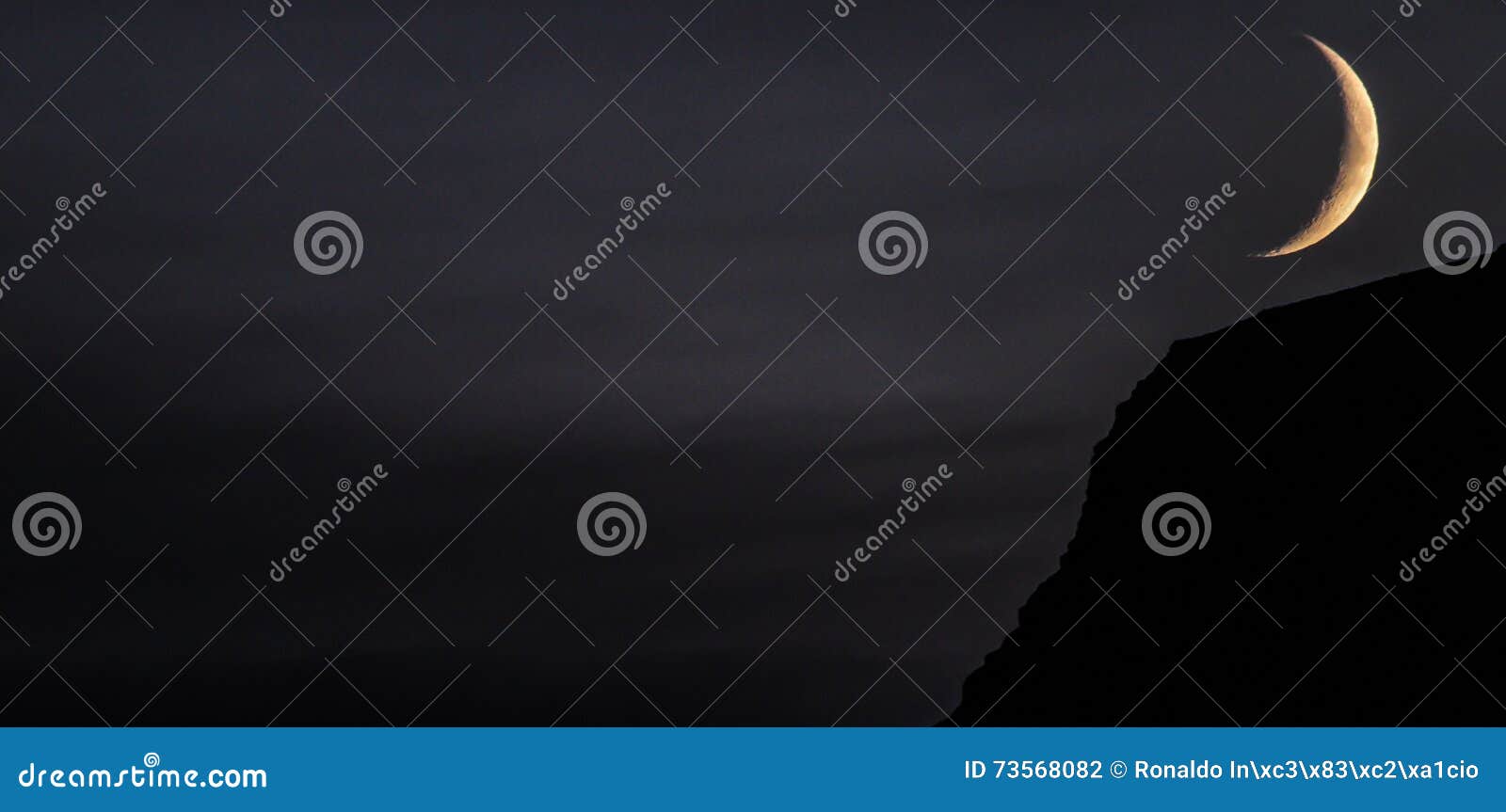 Dark Gray Sky with Large Moon in the Corner Stock Photo - Image of ...