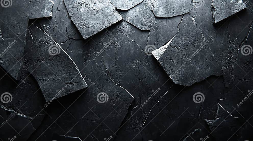 Dark Gray Stone Texture Background. Irregular Shaped Slate Pieces Stock ...