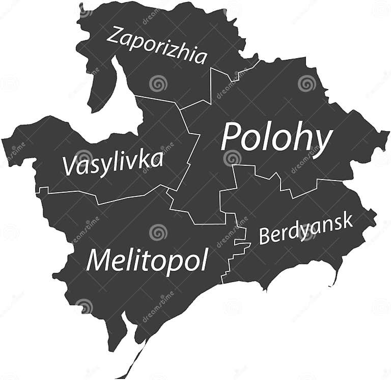 Dark Gray Tagged Map of Raions of the ZAPORIZHIA OBLAST, UKRAINE Stock ... Dark Gray Tagged Map of Raions of the ZAPORIZHIA OBLAST, UKRAINE Stock ...