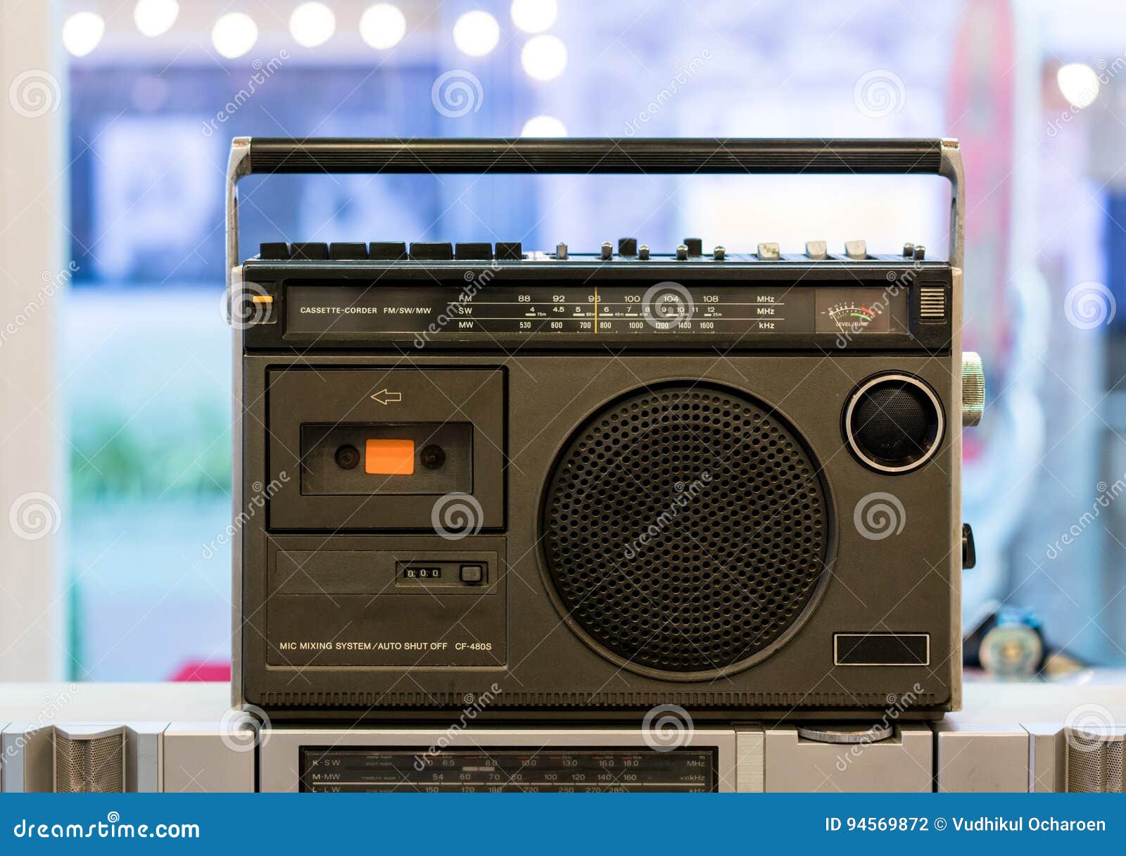 Dark gray vintage radio stock photo. Image of frequency - 94569872