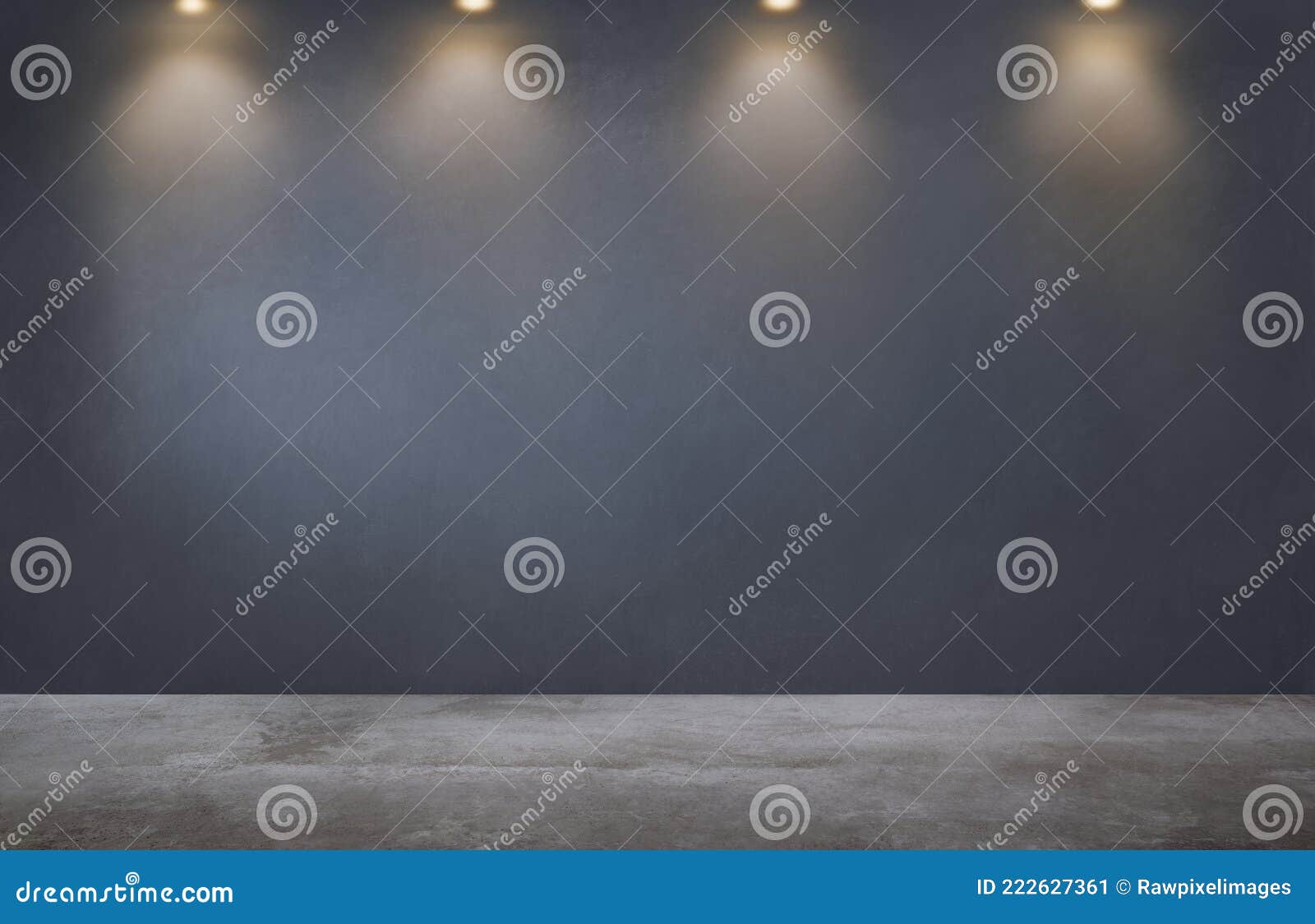 Dark Gray Wall with a Row of Spotlights in an Empty Room Stock Image ...
