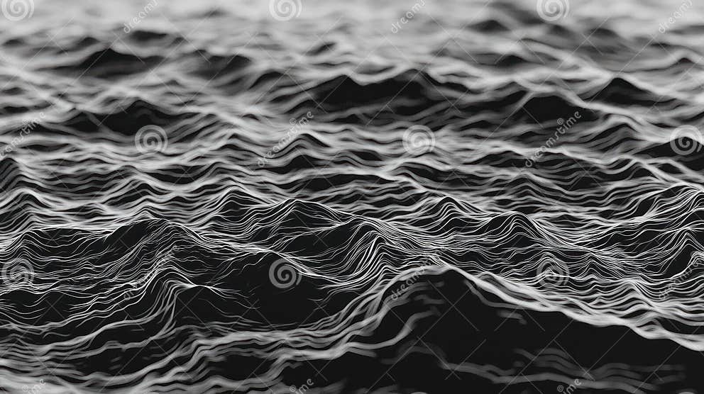 Dark Grayscale Waves Abstract Background Textured Surface Stock ...