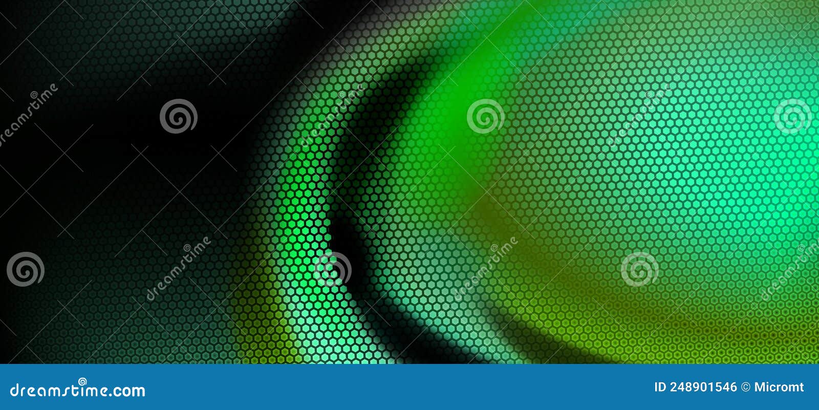 Dark Green Abstract Background, Textured by Hexagons. Perforated with ...
