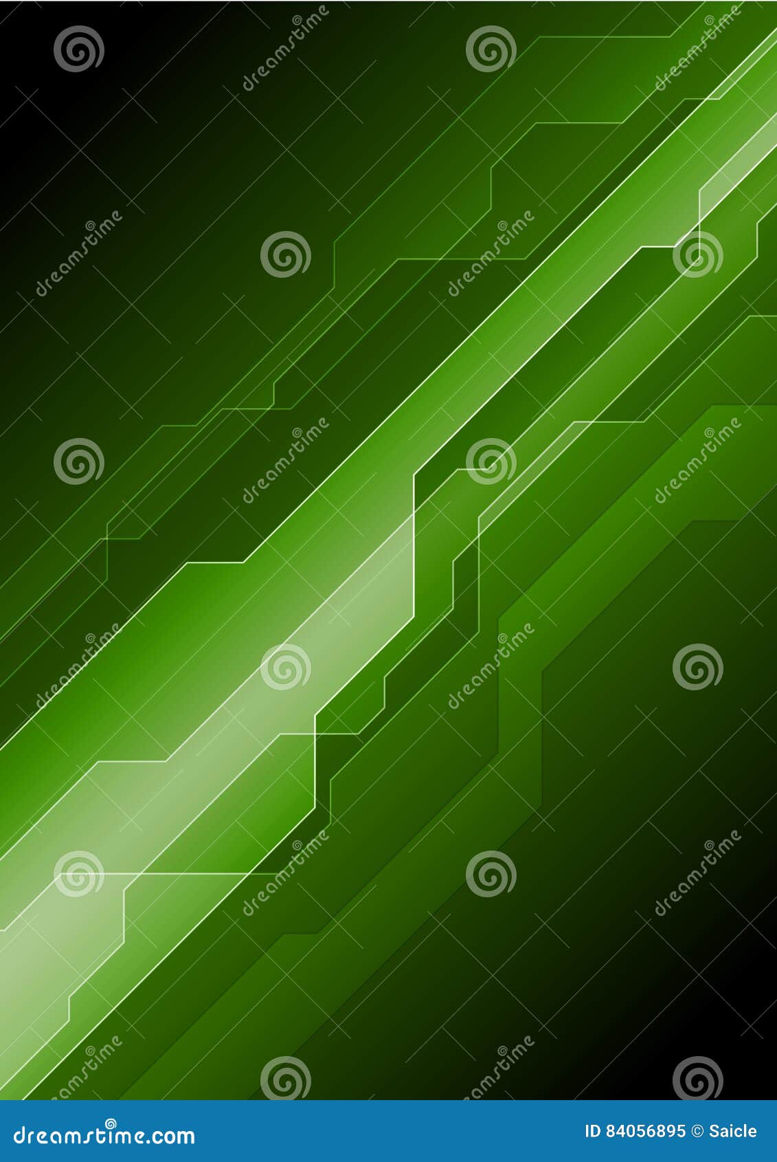 Dark Green Abstract Tech Background Stock Vector - Illustration of ...