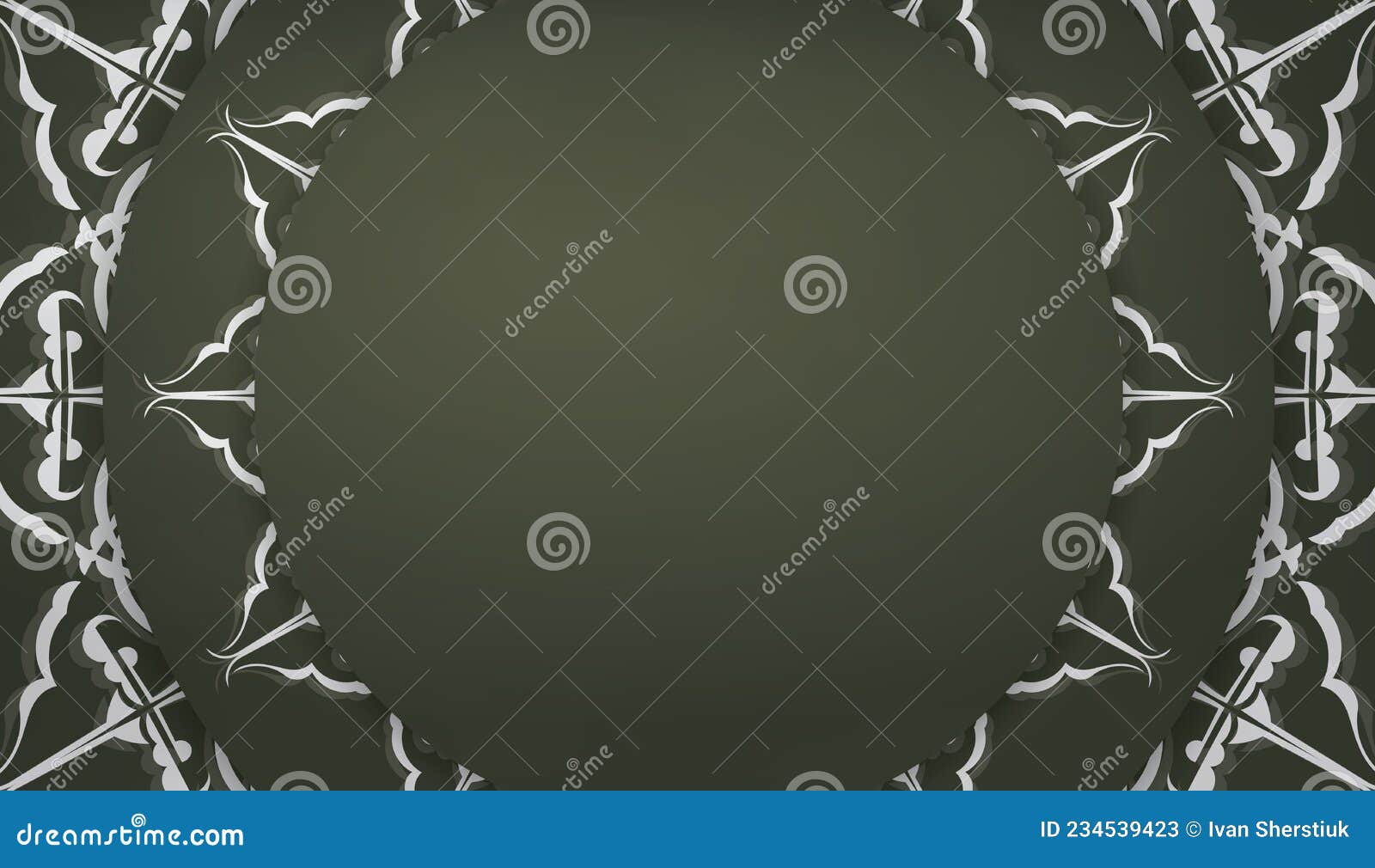 Dark Green Banner Template with Abstract White Pattern for Design Under ...