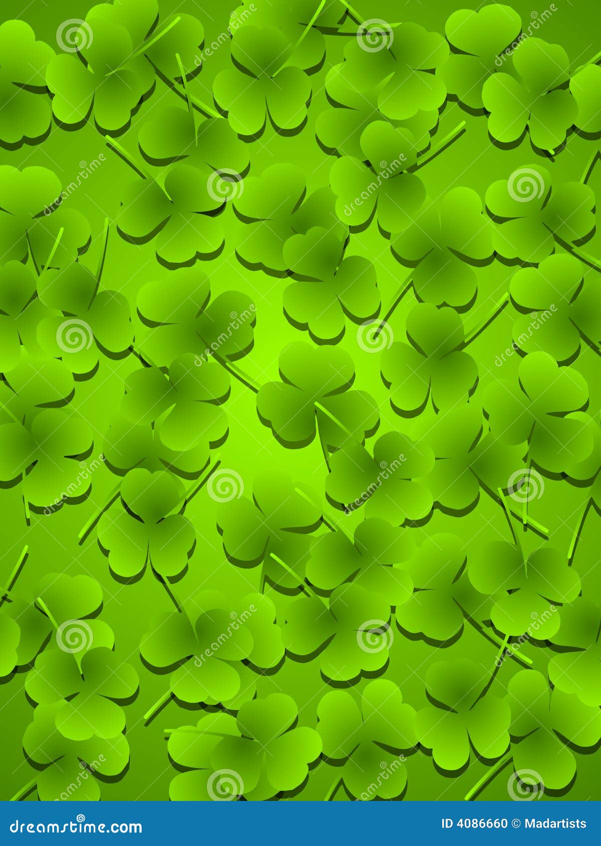 Dark Green Clover Leaves Background Stock Illustration - Illustration ...