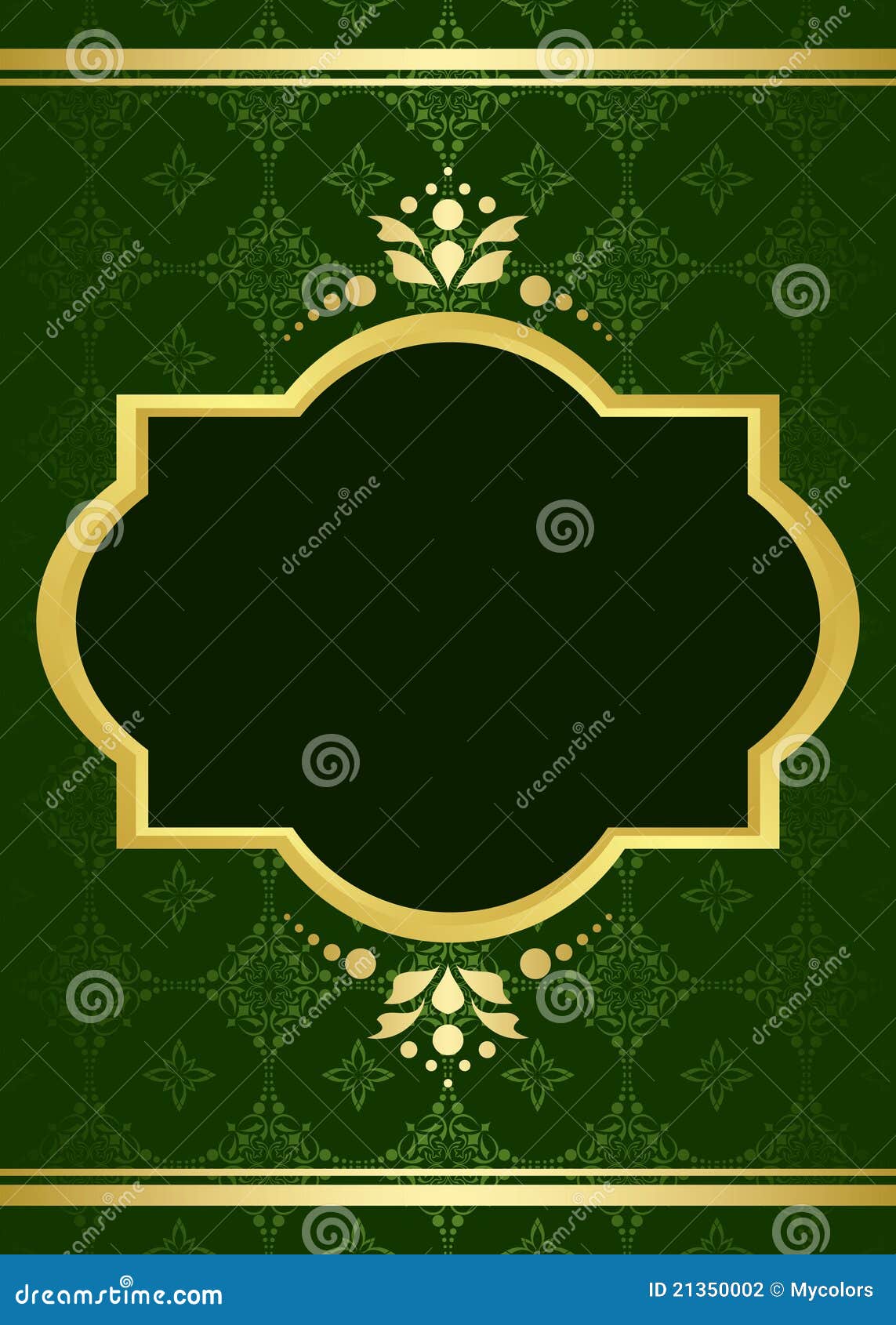 Dark Green Elegant Vector Card with Golden Decor Stock Vector ...