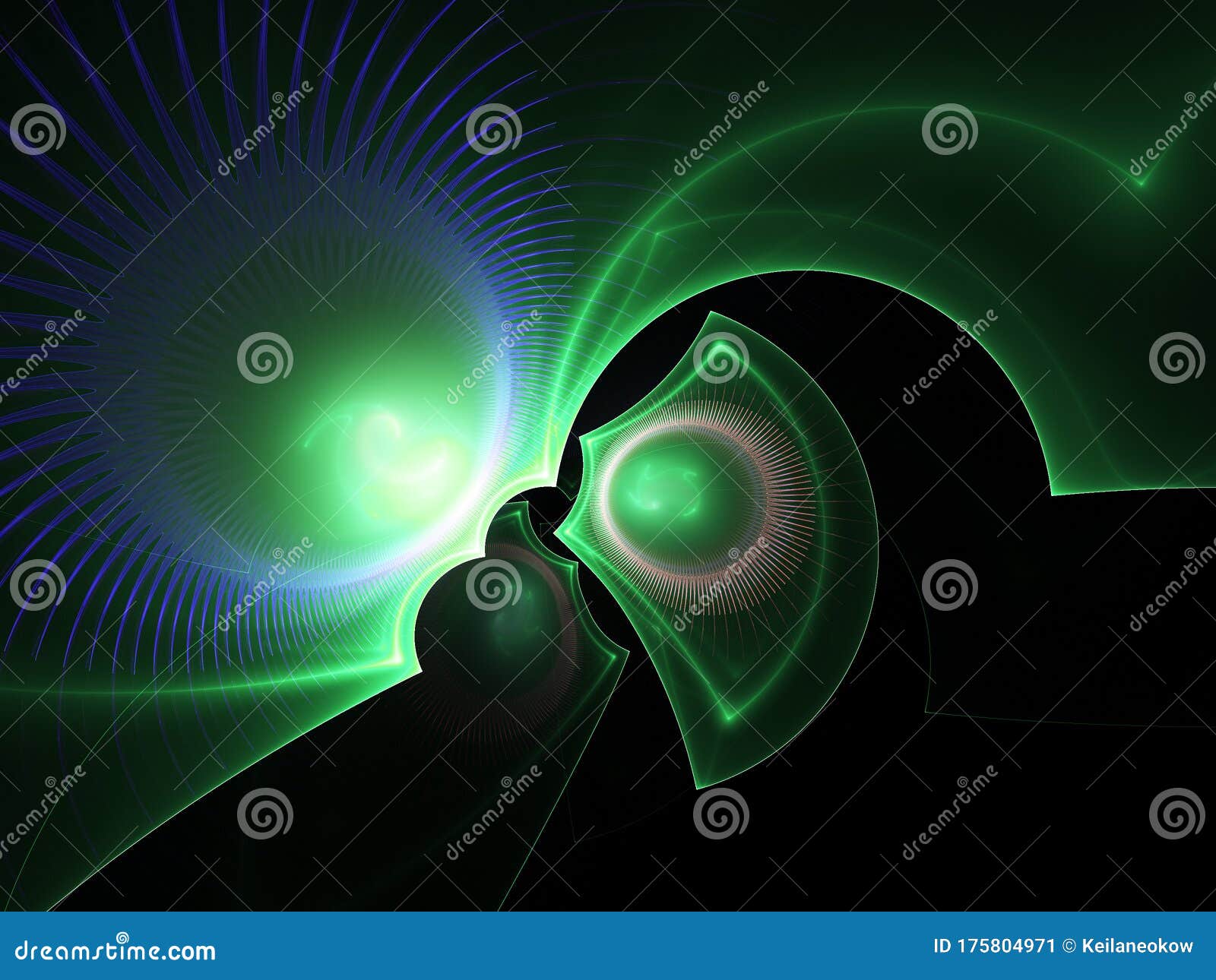 Dark Green Fractal Clockwork Stock Illustration - Illustration of card ...