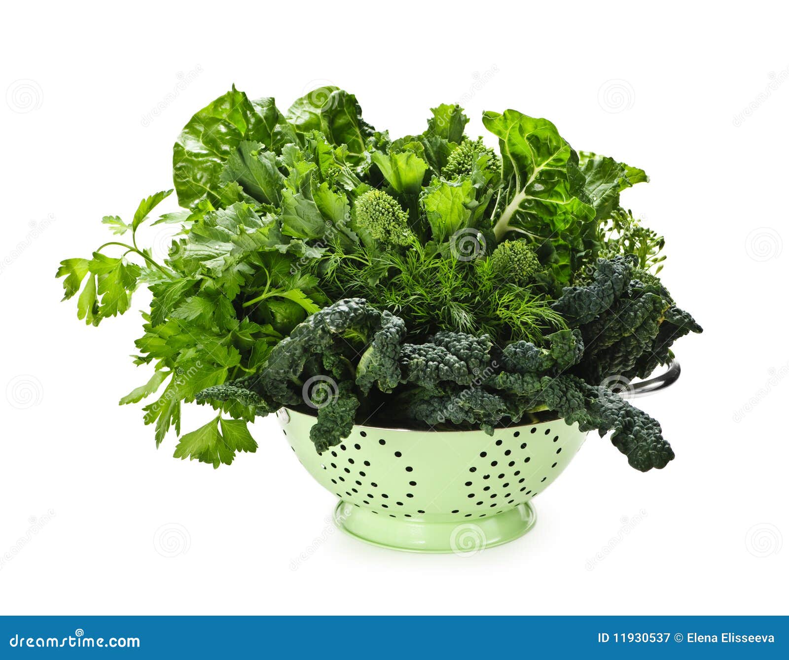 Dark Green Leafy Vegetables in Colander Stock Image - Image of fresh ...