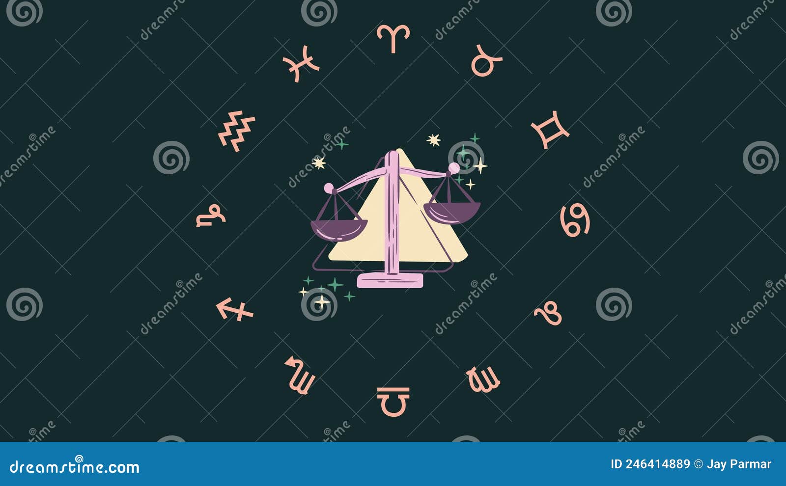 Dark Green and Peach Libra Astrology Desktop Wallpaper Stock ...