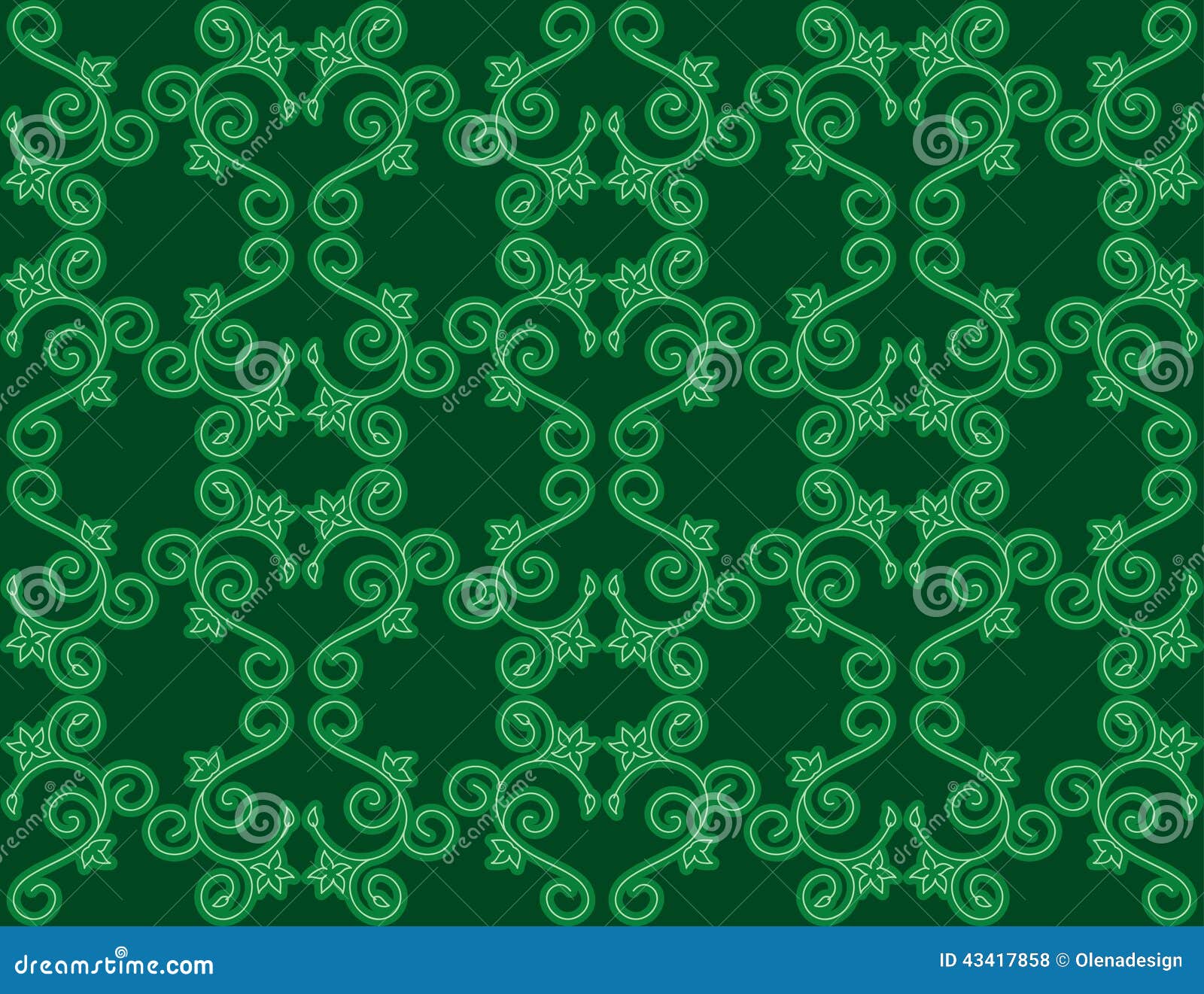 Dark Green Seamless Floral Pattern - Vector Stock Vector - Illustration ...