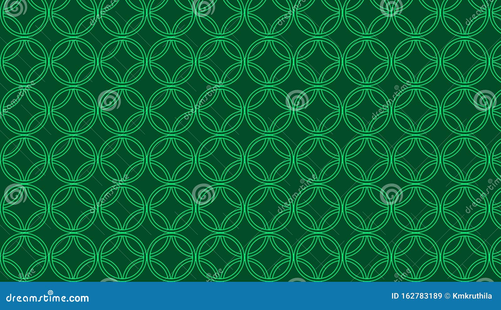 Dark Green Seamless Overlapping Circles Pattern Background Stock Vector ...