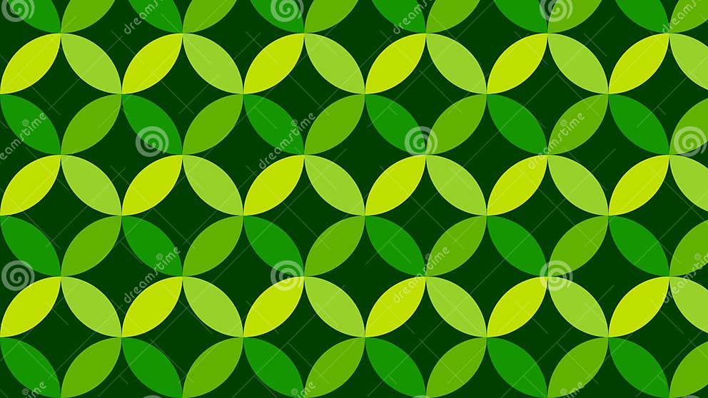 Dark Green Seamless Overlapping Circles Pattern Background Stock Vector ...