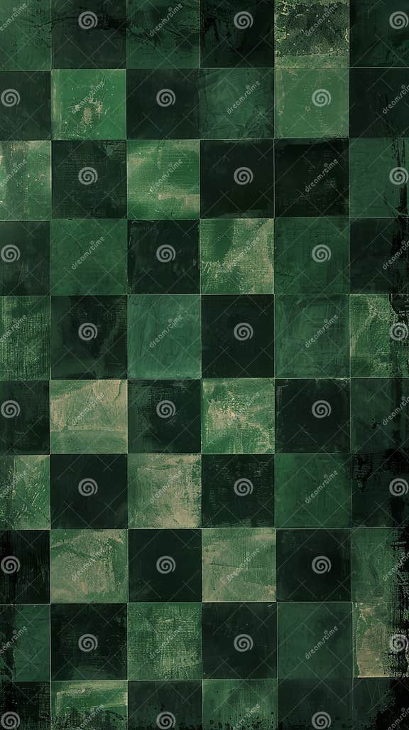 Dark Green Square Tile Pattern, Textured Surface. Grunge Background ...