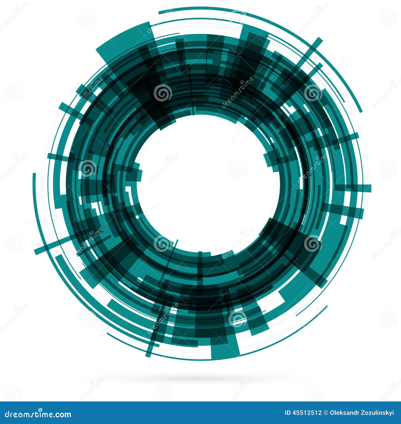 Dark Green Tech Circle. Raster Stock Illustration - Illustration of ...