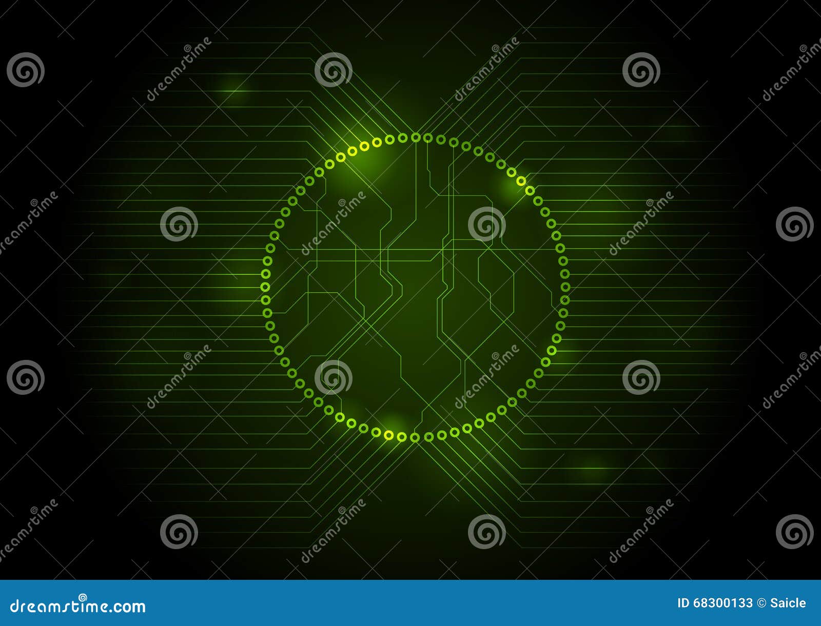 Dark Green Tech Circuit Board Background Stock Vector - Illustration of ...