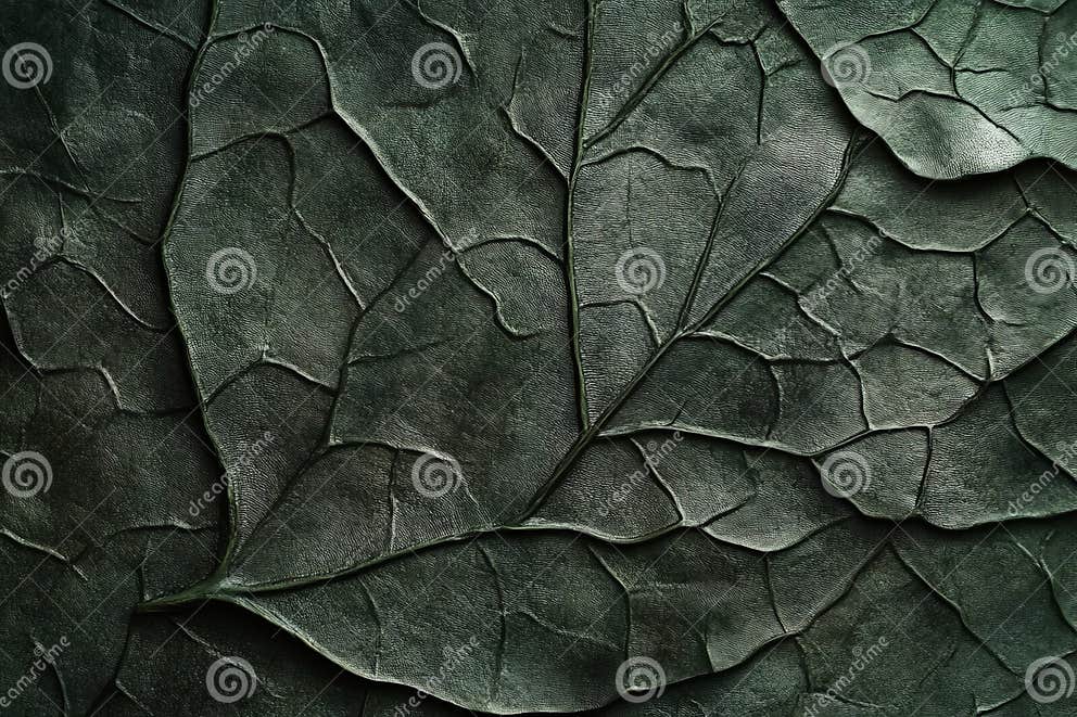 A Dark Green Textured Surface with Intricate, Vein-like Patterns ...