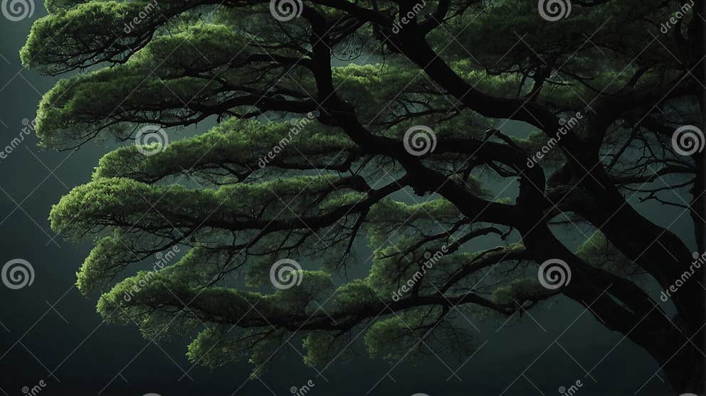 Dark Green Tree stock illustration. Illustration of branches - 342427055