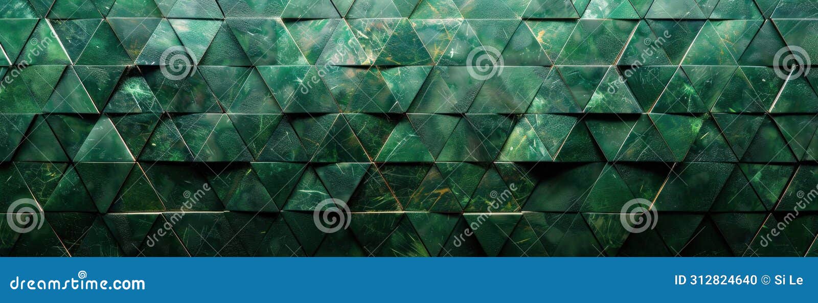 Dark Green Triangular Mosaic Tile Texture with Geometric Fluted ...