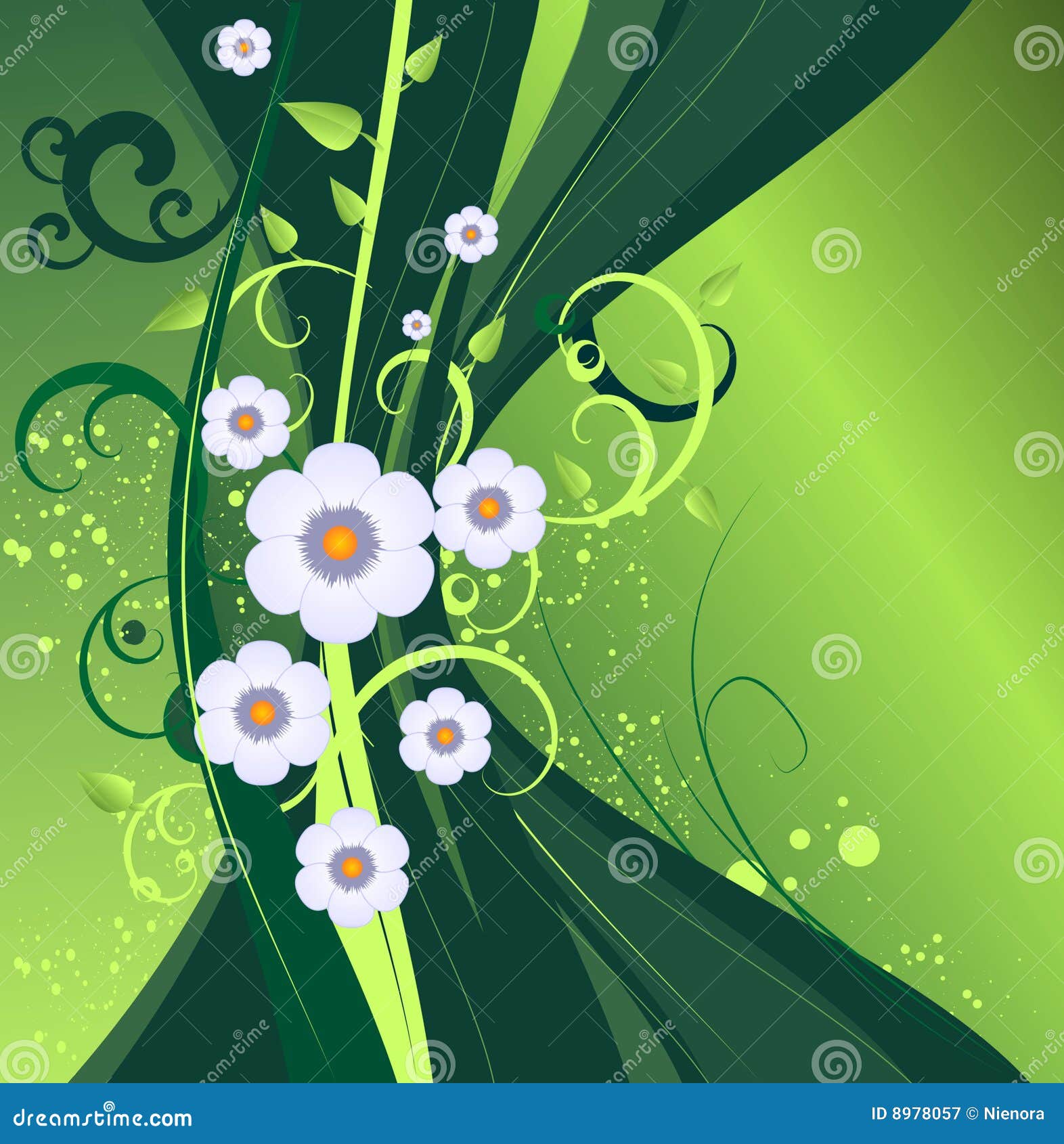 Dark Green Vector Floral Design Stock Vector - Illustration of lovely ...