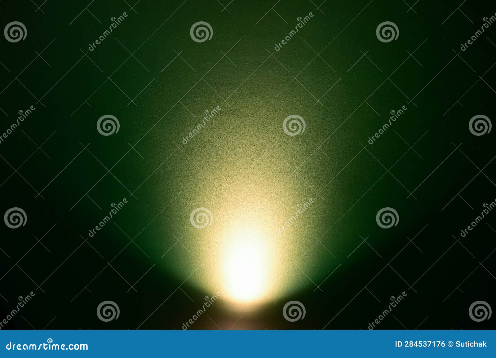 Dark Green Wall and Warm Electric Light, Interior Design Stock Photo ...