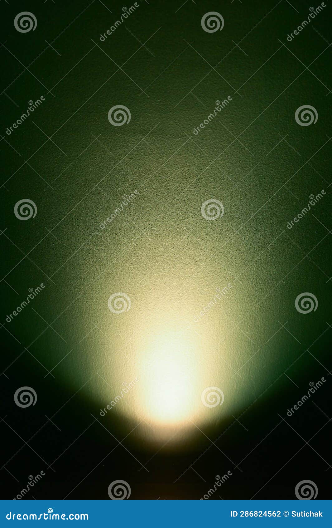 Dark Green Wall and Warm Electric Light, Interior Design Stock Photo ...