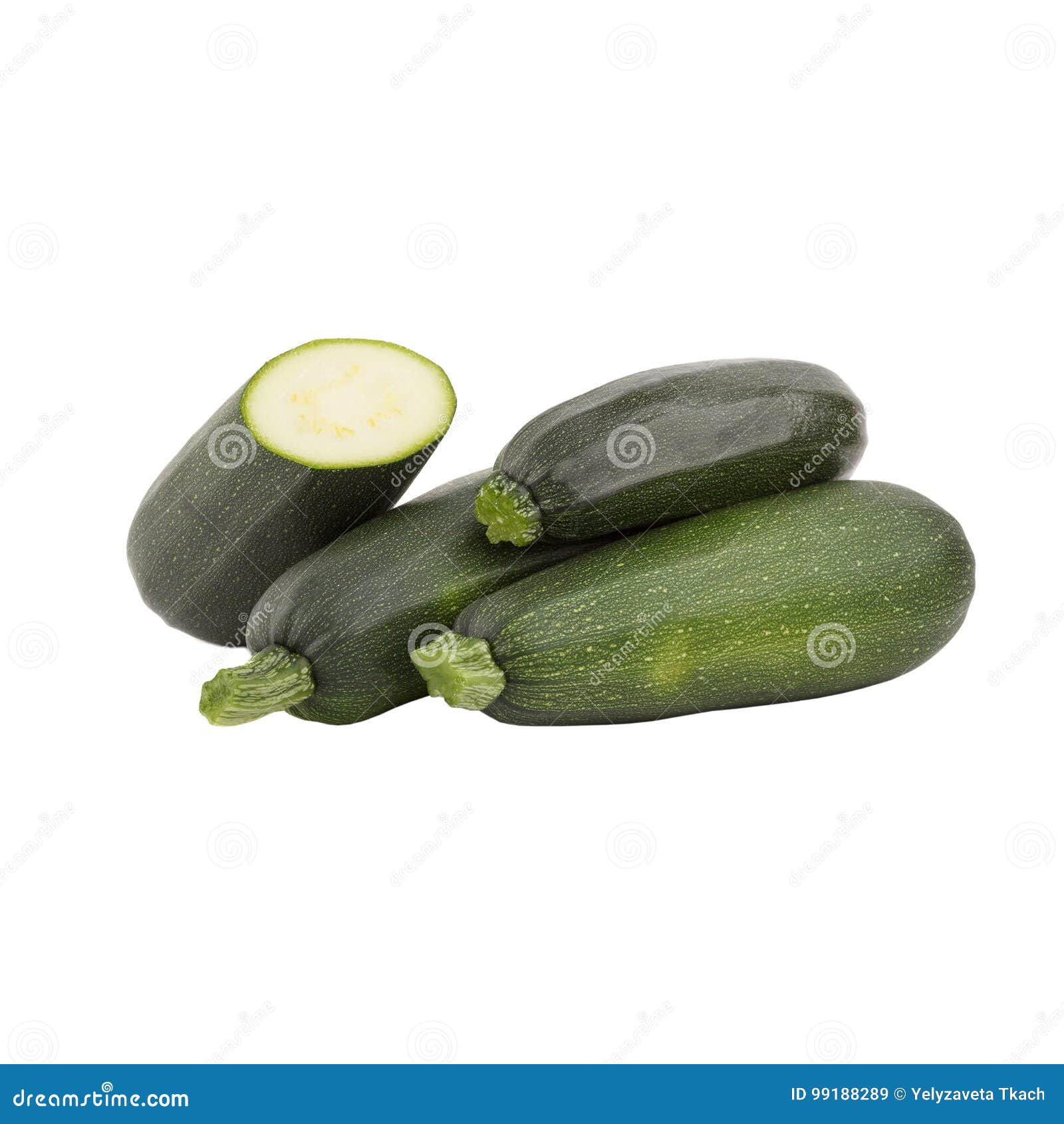 Dark Green Zucchini, Isolated on White Stock Image - Image of fresh ...