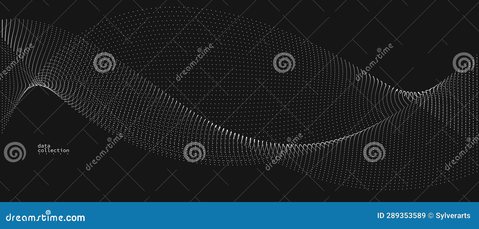 Grey Airy Particles Flow Vector Design, Abstract Background With Wave ...