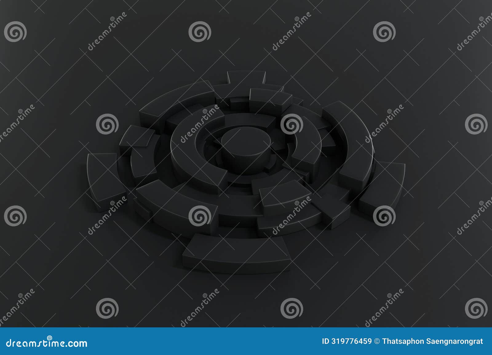 Dark Grey Background Cylinder Shape and Ring, 3D Rendering Stock ...