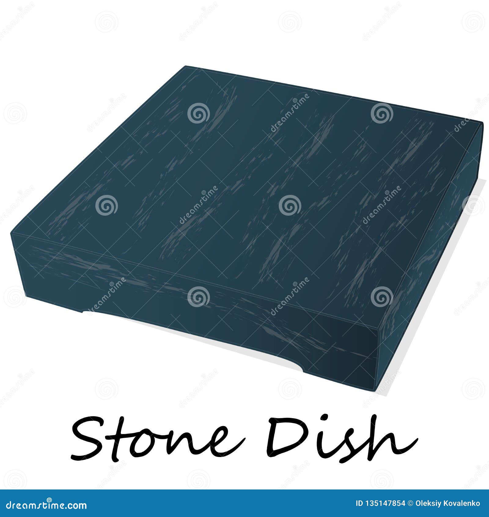 Dark Grey Black Slate Board for Dishes on White Background Stock Vector ...