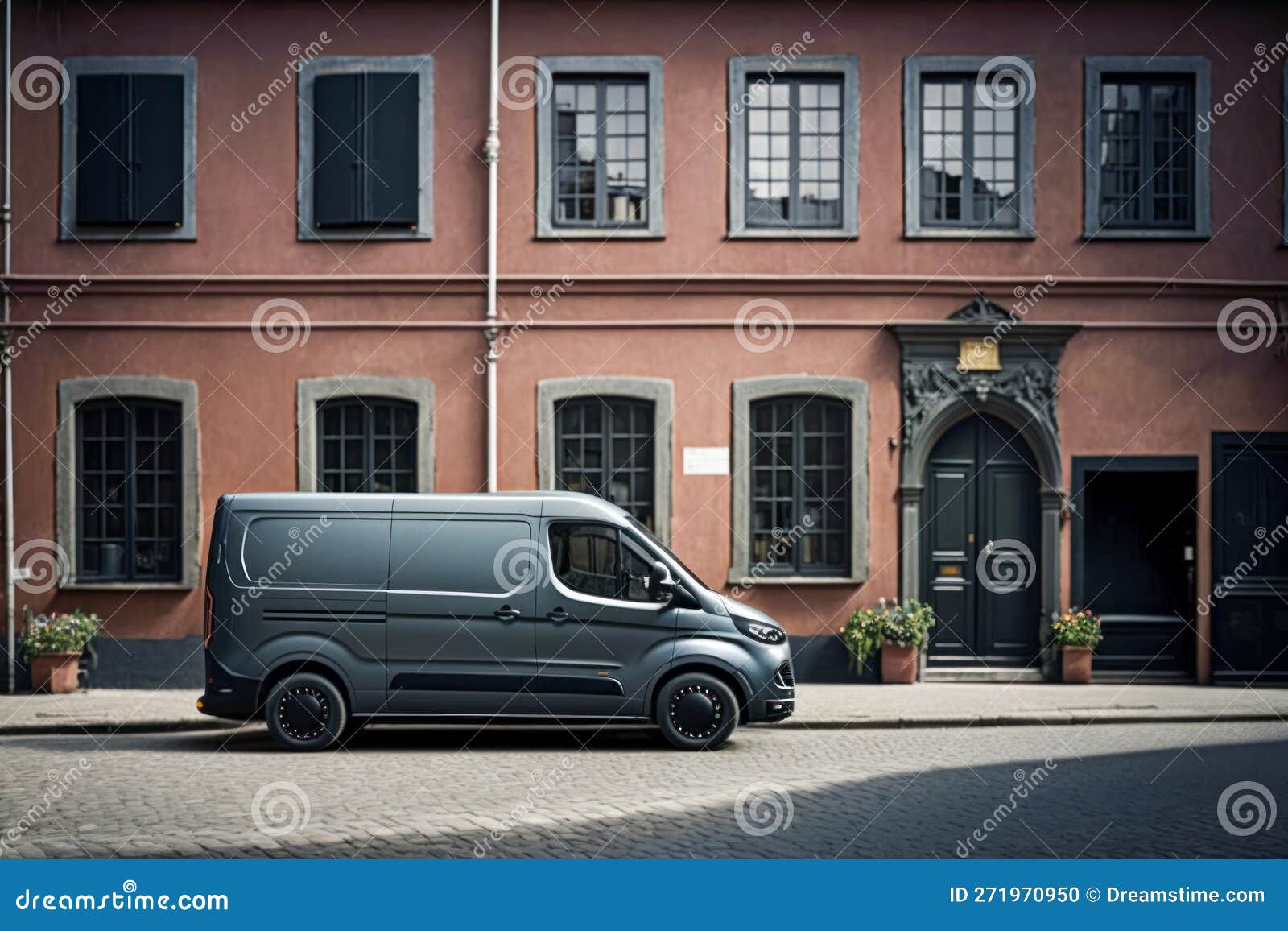Dark grey cargo van stock illustration. Illustration of delivering ...