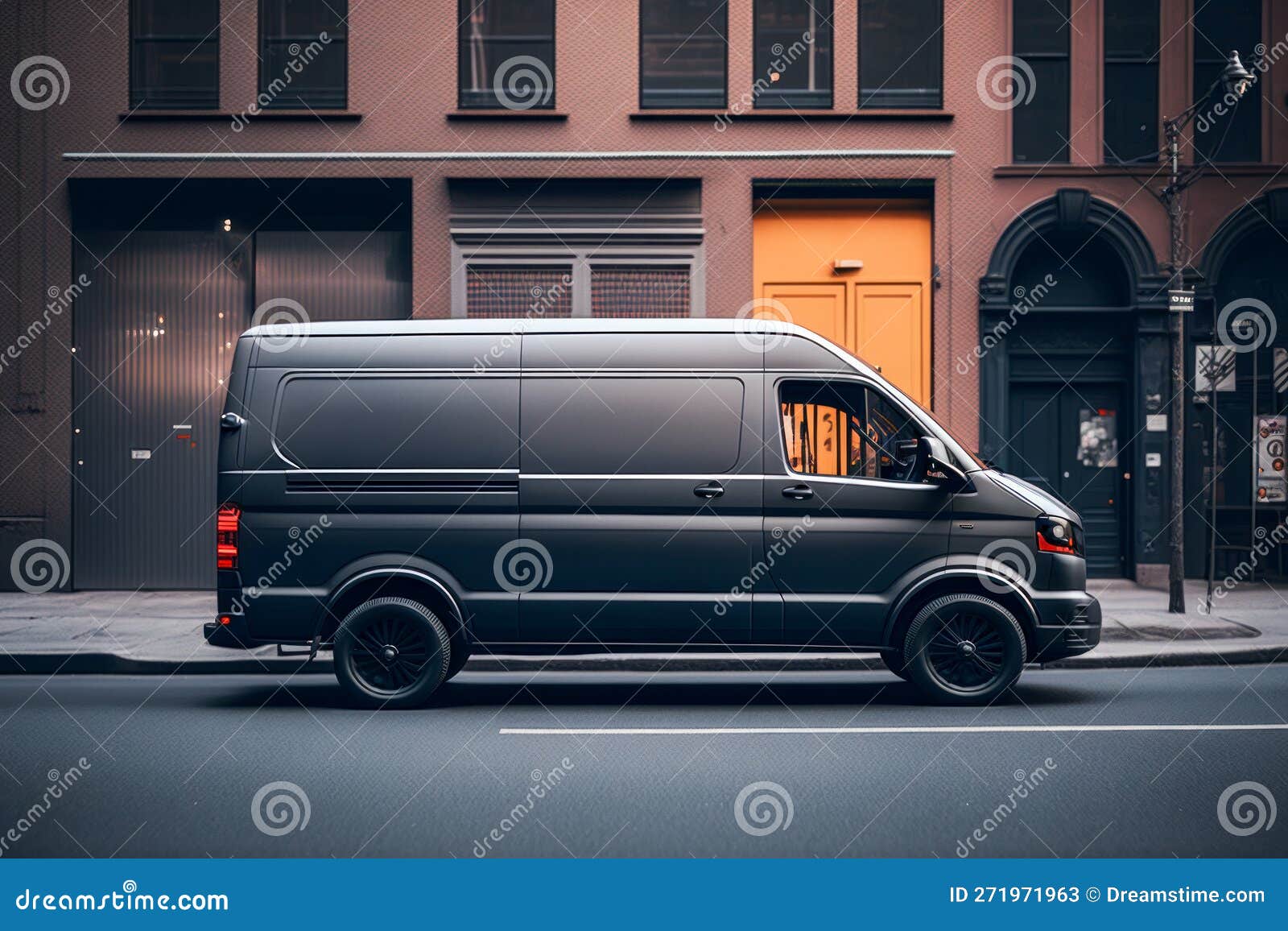 Dark grey cargo van stock illustration. Illustration of minibus - 271971963