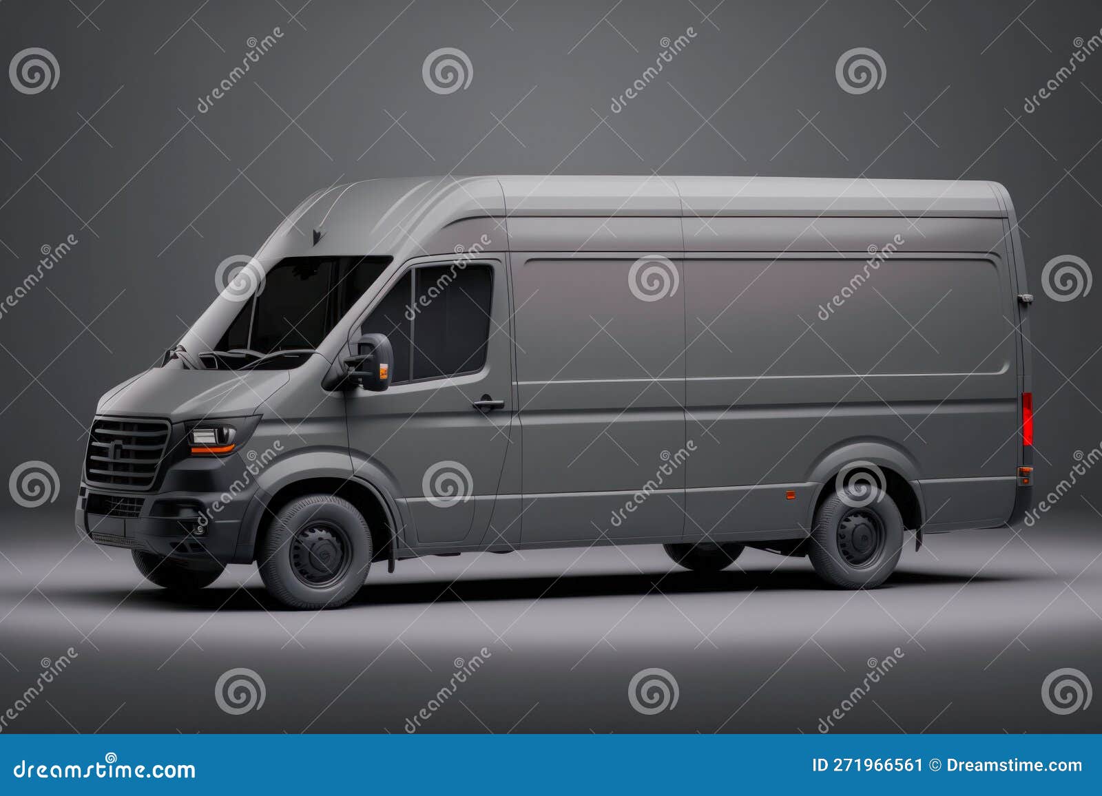 Dark grey cargo van stock illustration. Illustration of transit - 271966561