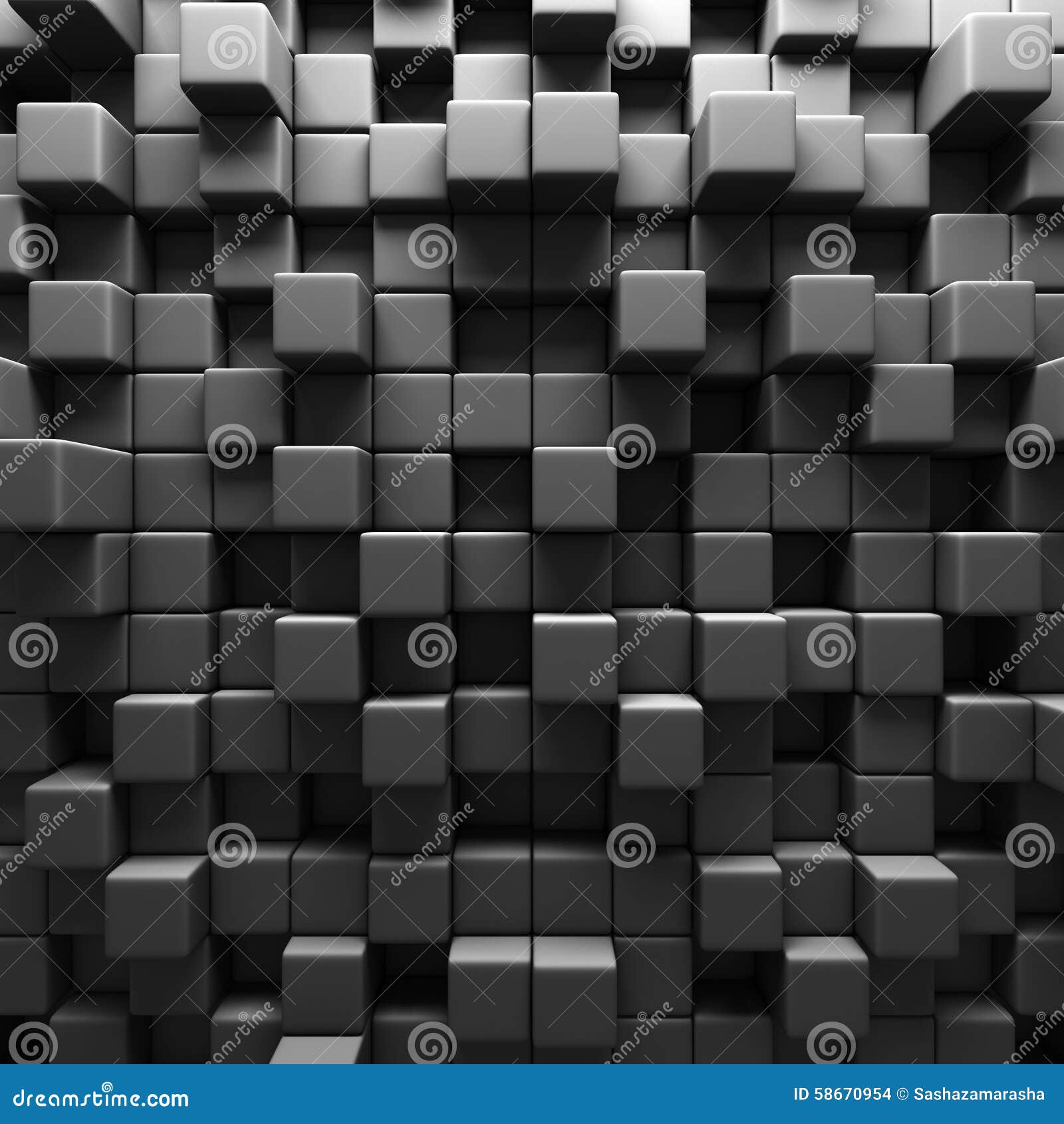 Dark Grey Cube Blocks Wall Background Stock Illustration - Illustration ...