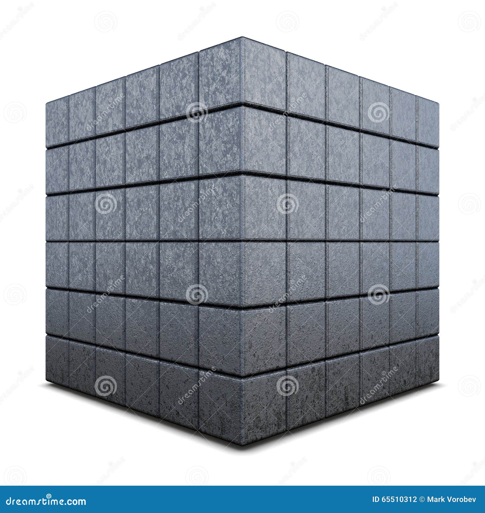 Dark Grey 3D Cube Isolated on a White Stock Illustration - Illustration ...