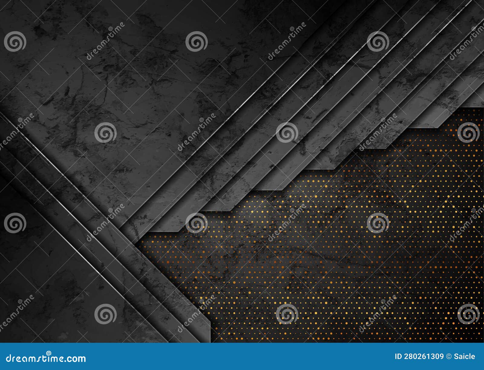 Dark Grey and Golden Abstract Tech Geometric Grunge Background Stock ...