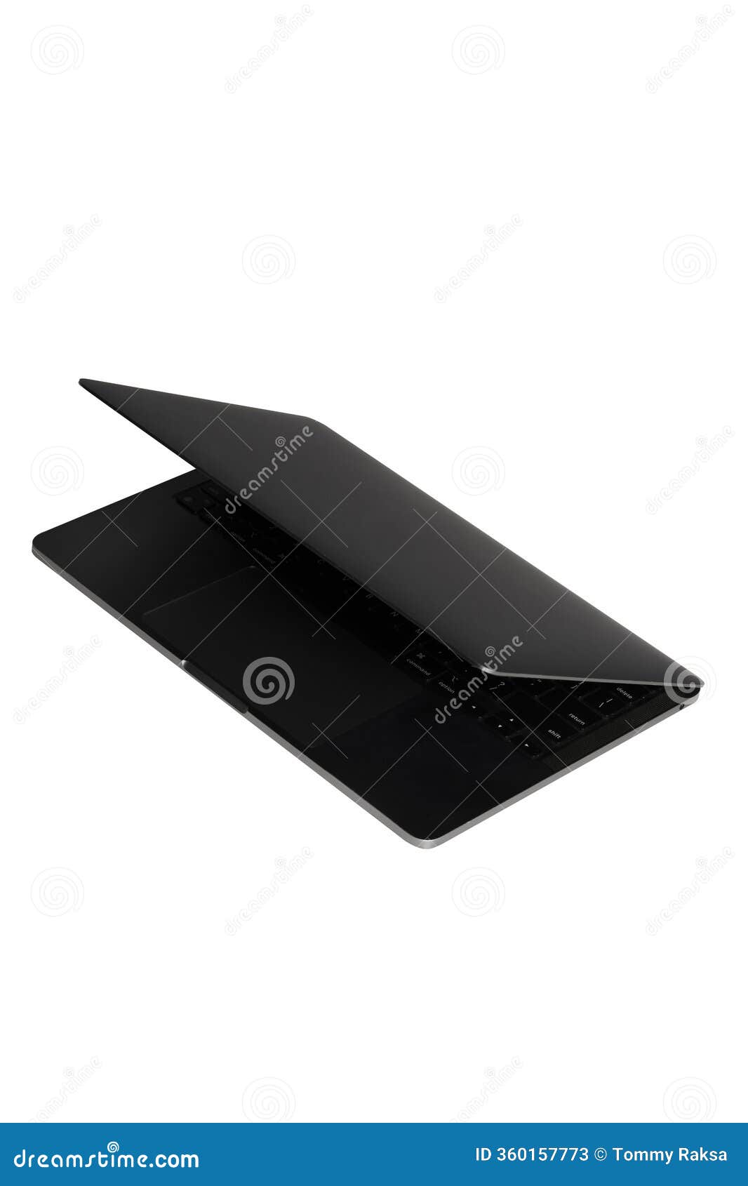 Dark Grey Laptop Isolated on White Background Stock Image - Image of ...