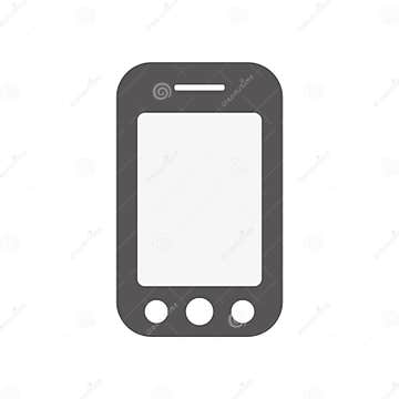 Dark Grey Mobile Phone Icon with Grey Screen. Mobile Phone Icon Vector ...