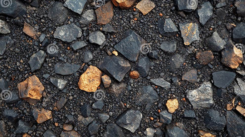Dark Grey and Orange Rocks Mixed Together Stock Illustration ...