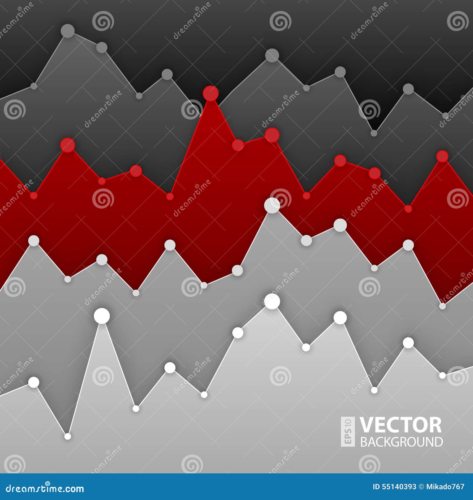 Dark Grey and Red Graph Design for Workflow Layout Stock Vector ...
