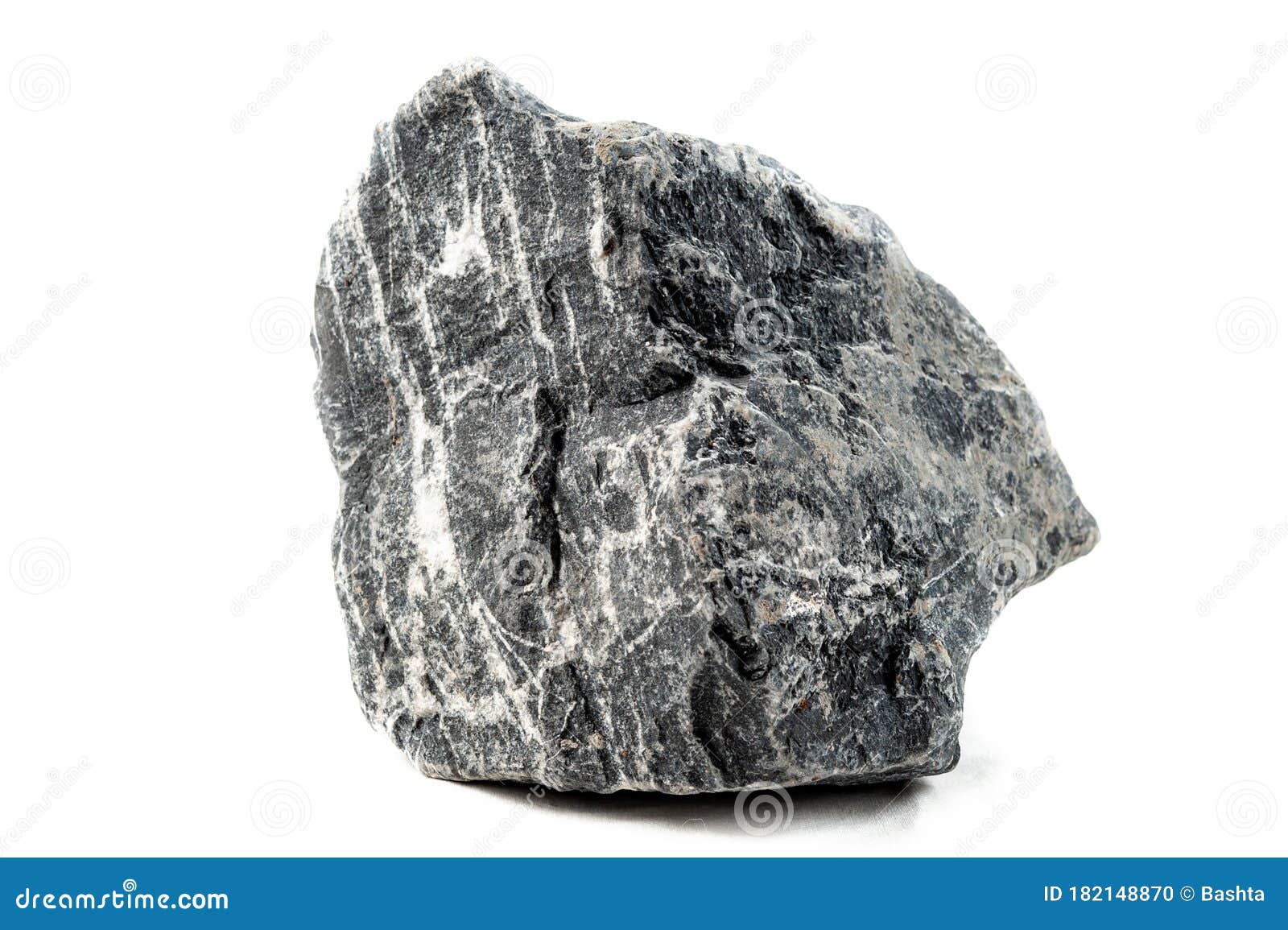 Dark Grey Single Nature Stone of a Different Form Isolated on a White ...