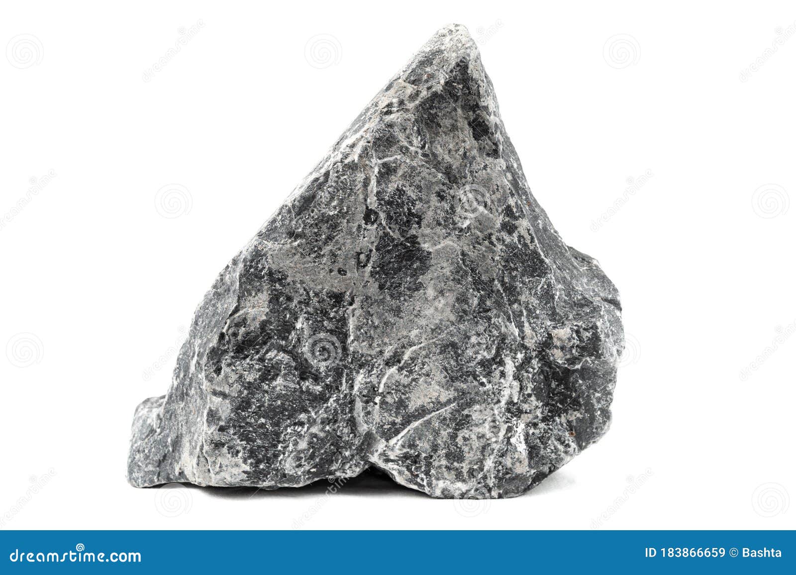 Dark Grey Single Nature Stone of a Different Form Isolated on a White ...