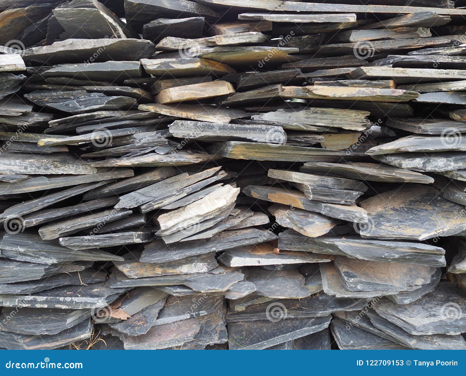 Dark Grey Stone Layered Background. Stock Image - Image of slate ...