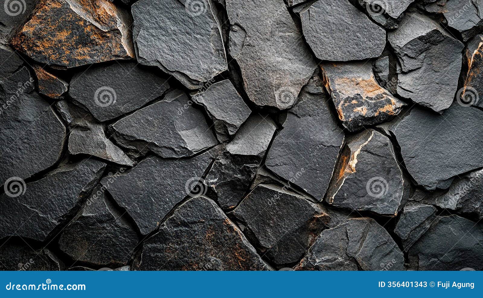 Dark Grey Stone Wall Texture Background. Irregular Shaped, Rough ...