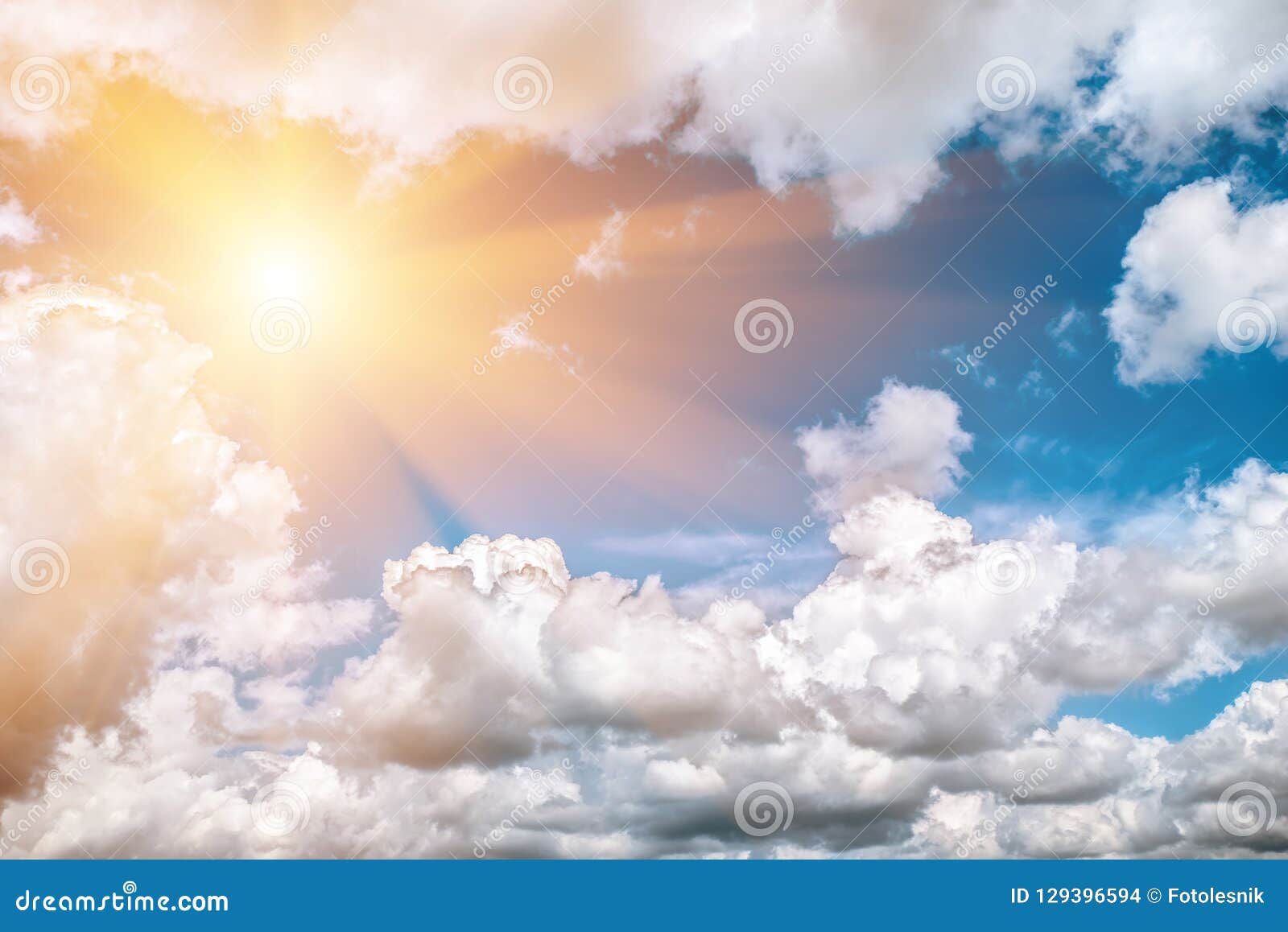White Storm Clouds Float Across The Blue Sky. Beautiful Atmospheric ...