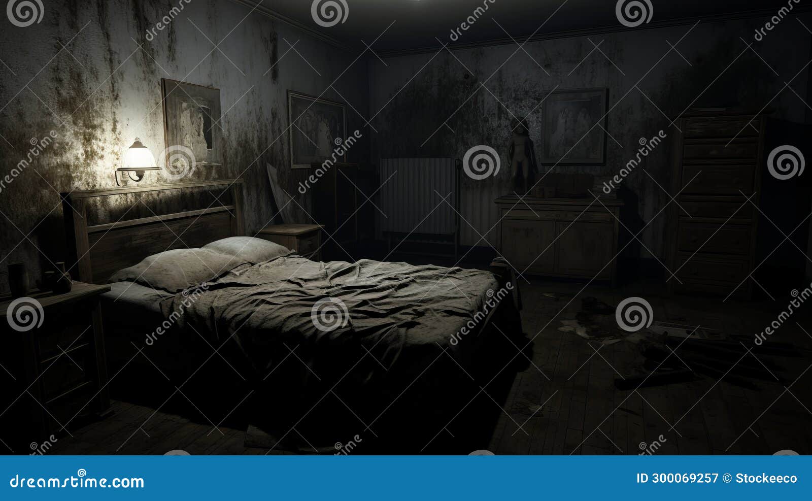 Dark and Gritty Bedroom: Uhd Image with Figurative Texture by Pol ...