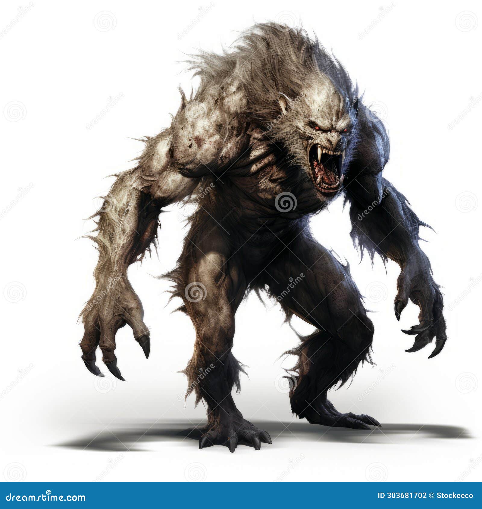 Dark and Grotesque Werewolf Creature in Xbox 360 Graphics Stock ...