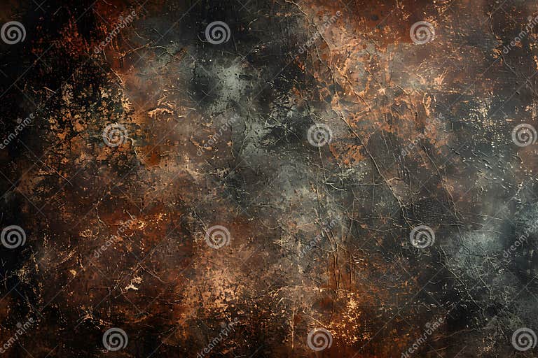 Dark Grunge Background Texture with Rust and Smoke Stock Illustration ...
