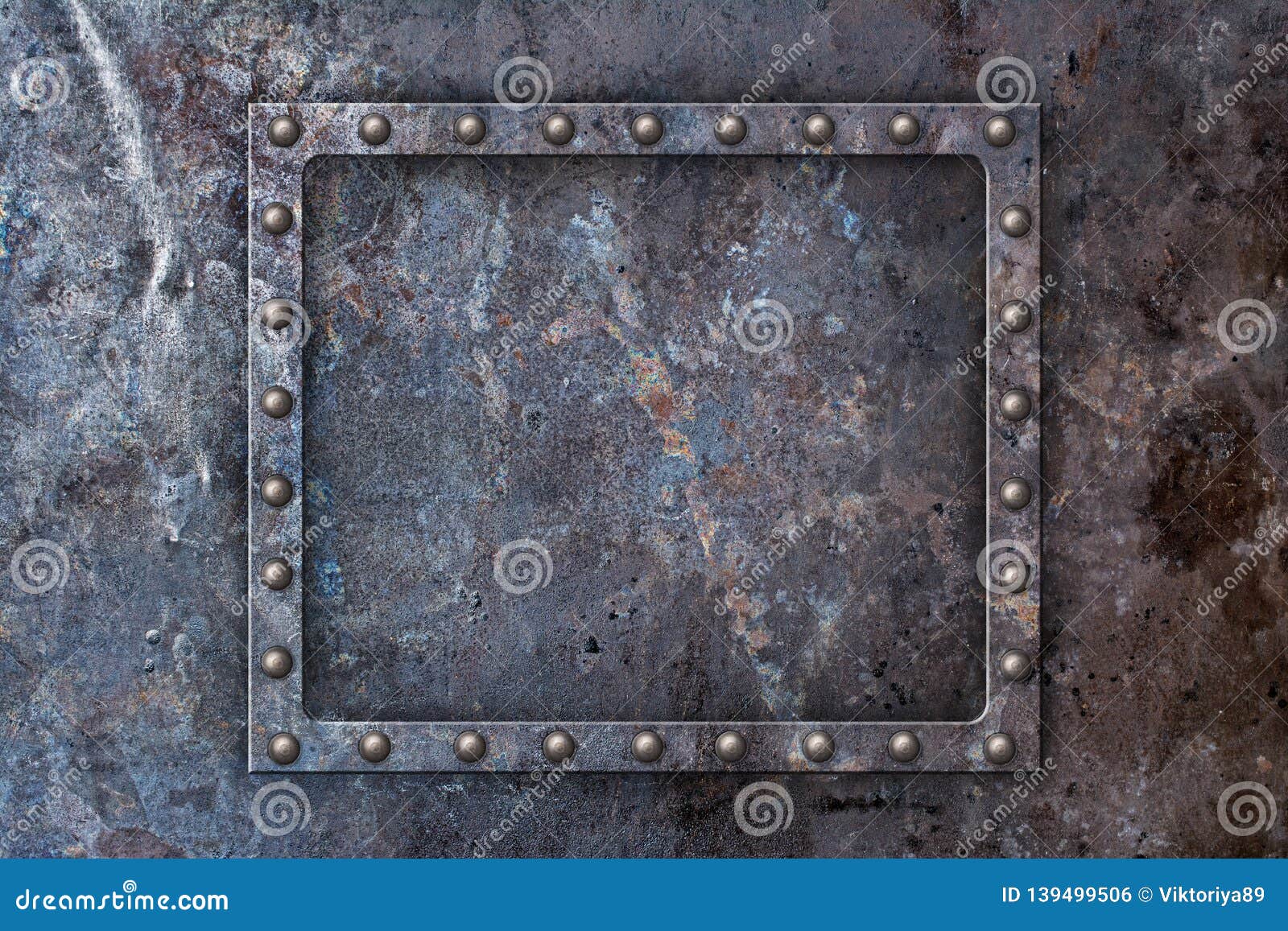 Grunge Rusty Metal Texture Background With Rivets Stock Photo - Image ...